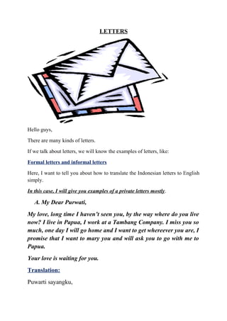 A private Letter for Our Family | PDF