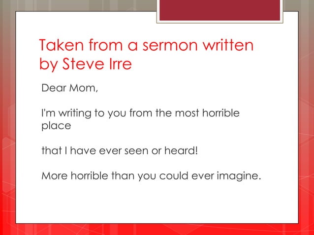 A letter from hell | PPTX