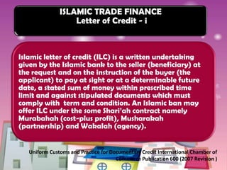 ISLAMIC BANKING INSTRUMENTS IN APLLYING OF LETTER OF CREDIT (LC) | PPTX