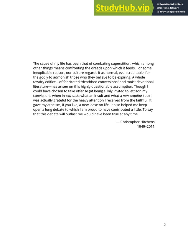 A Letter To Christopher Hitchens | PDF | Christianity | Religion ...