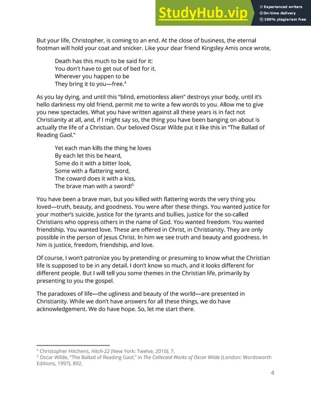 A Letter To Christopher Hitchens | PDF | Christianity | Religion & Spirituality