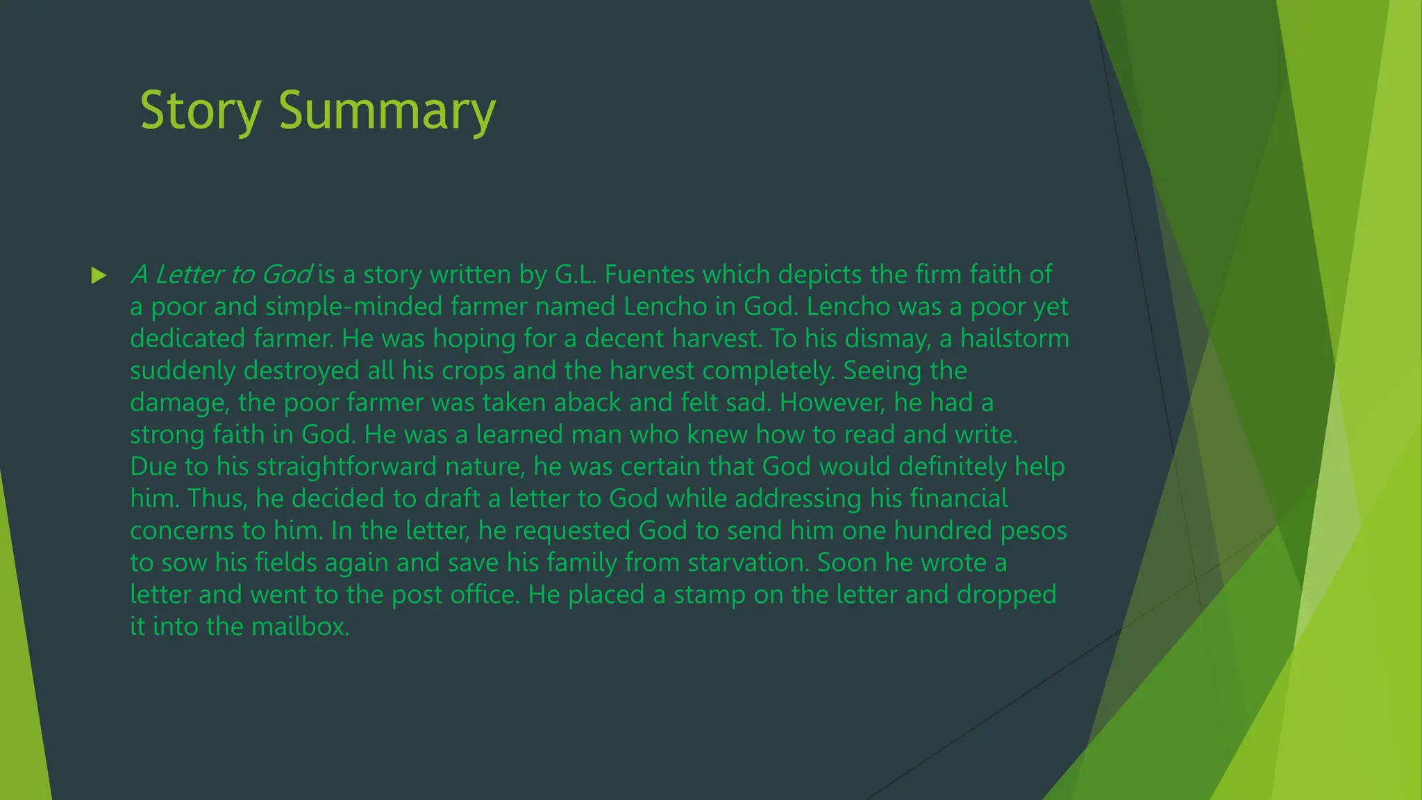 A Letter to God ppt by suyash vijay pptx | PPTX