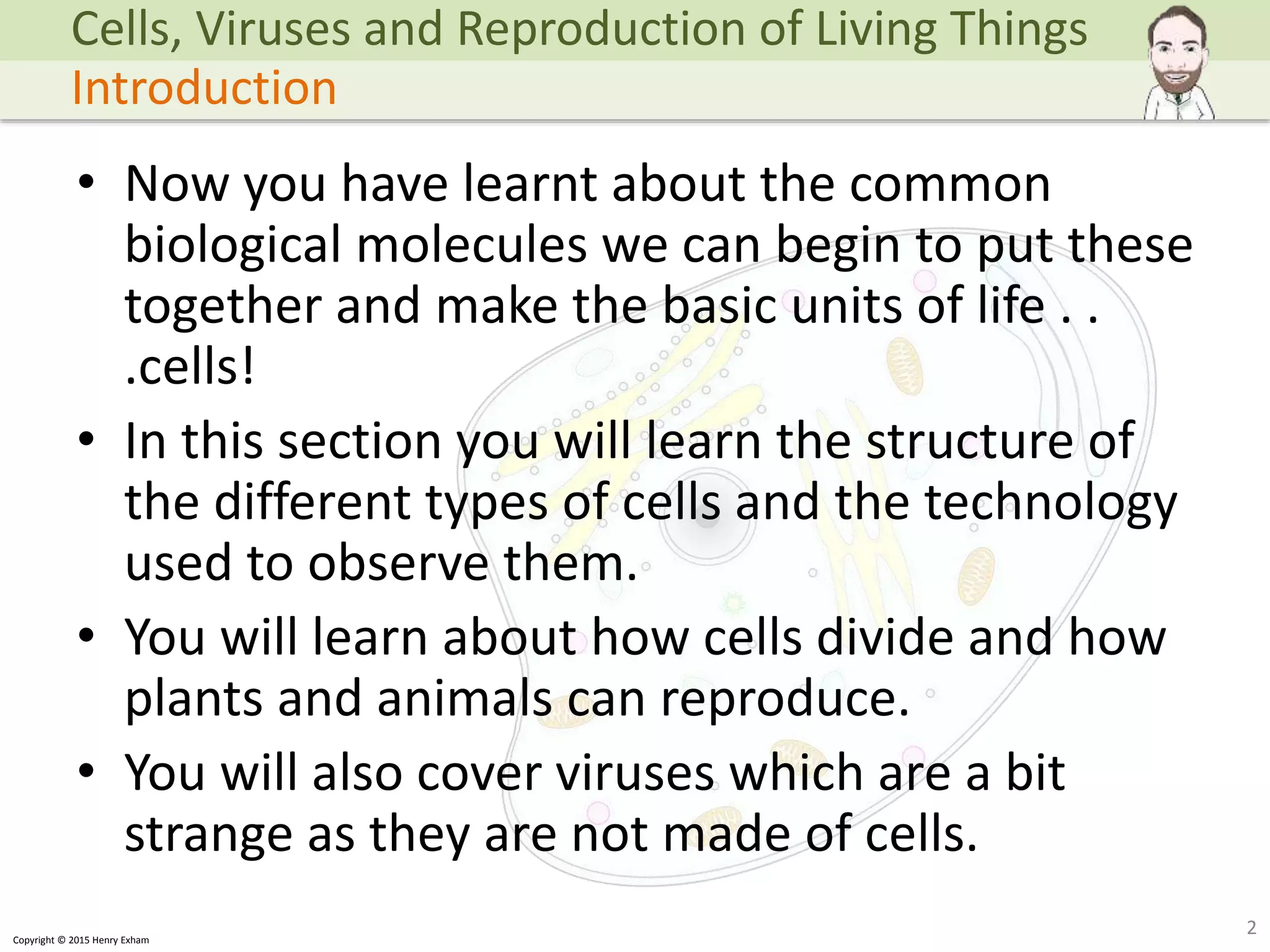 A level Biology - Cells, Viruses and Reproduction of Living Things | PPTX