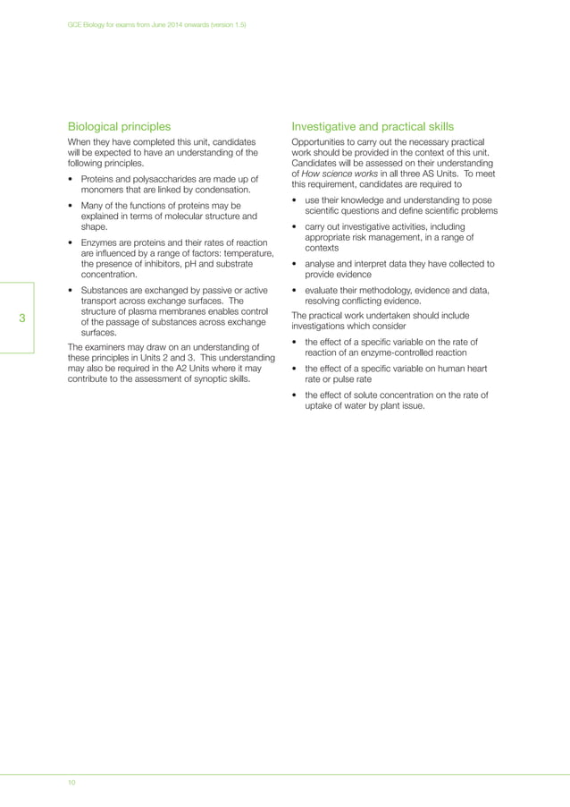 A level biology specification | PDF