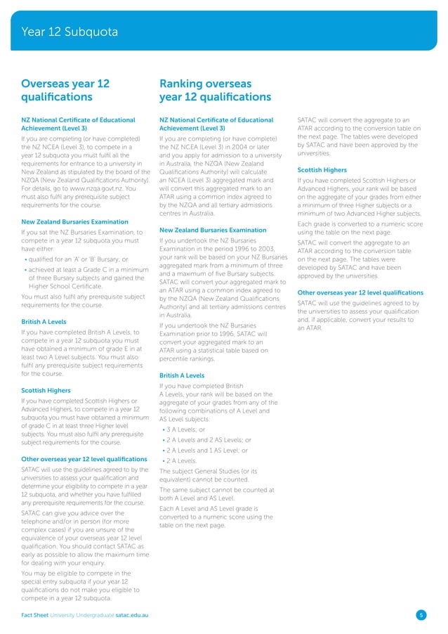 A level conversion table to atar | PDF | Undergraduate Education ...