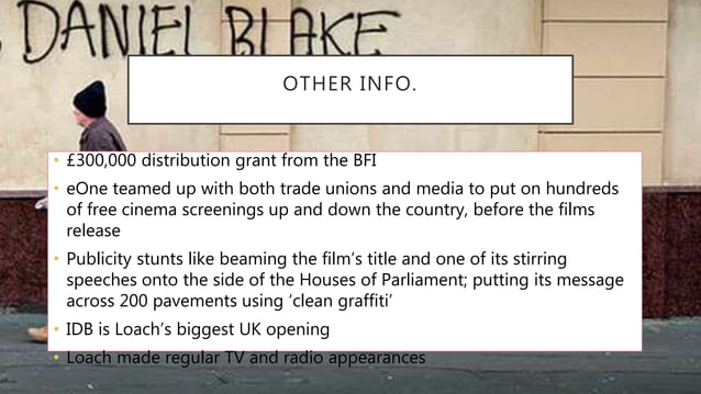 I, Daniel Blake Marketing | PPTX | Media Industry | Industries