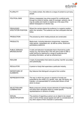 A level media glossary | PDF