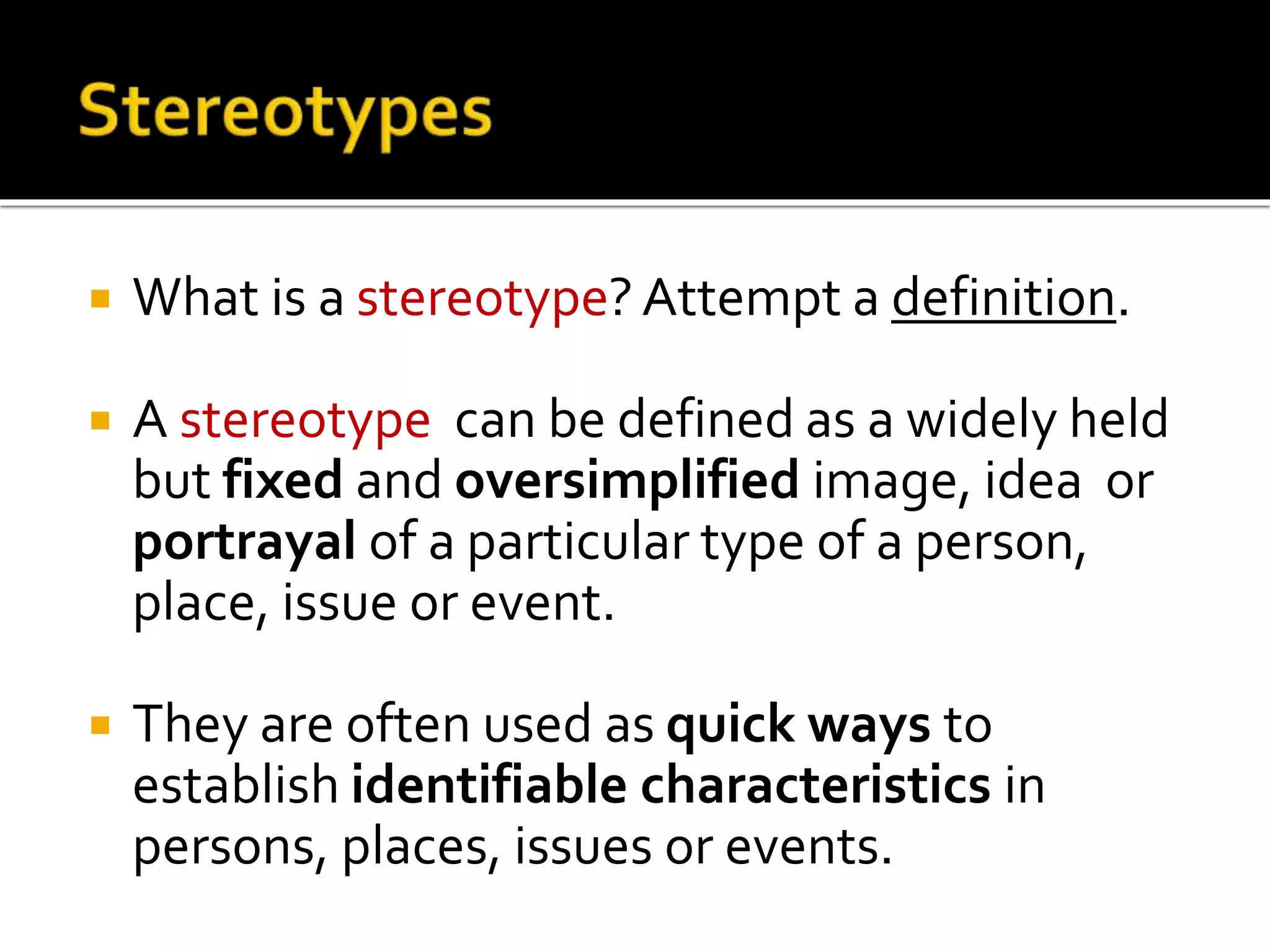 A level Representation_Stereotypes, countertypes and archetypes | PPTX
