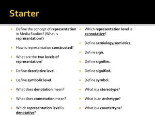 A level media representation Mediation and ideology | PPTX