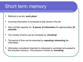 A level PE Info processing, memory and reaction time | PPT