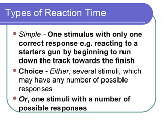 A level PE Info processing, memory and reaction time | PPT