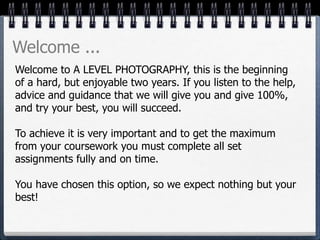A level photography intro and summer work 20 | PPT