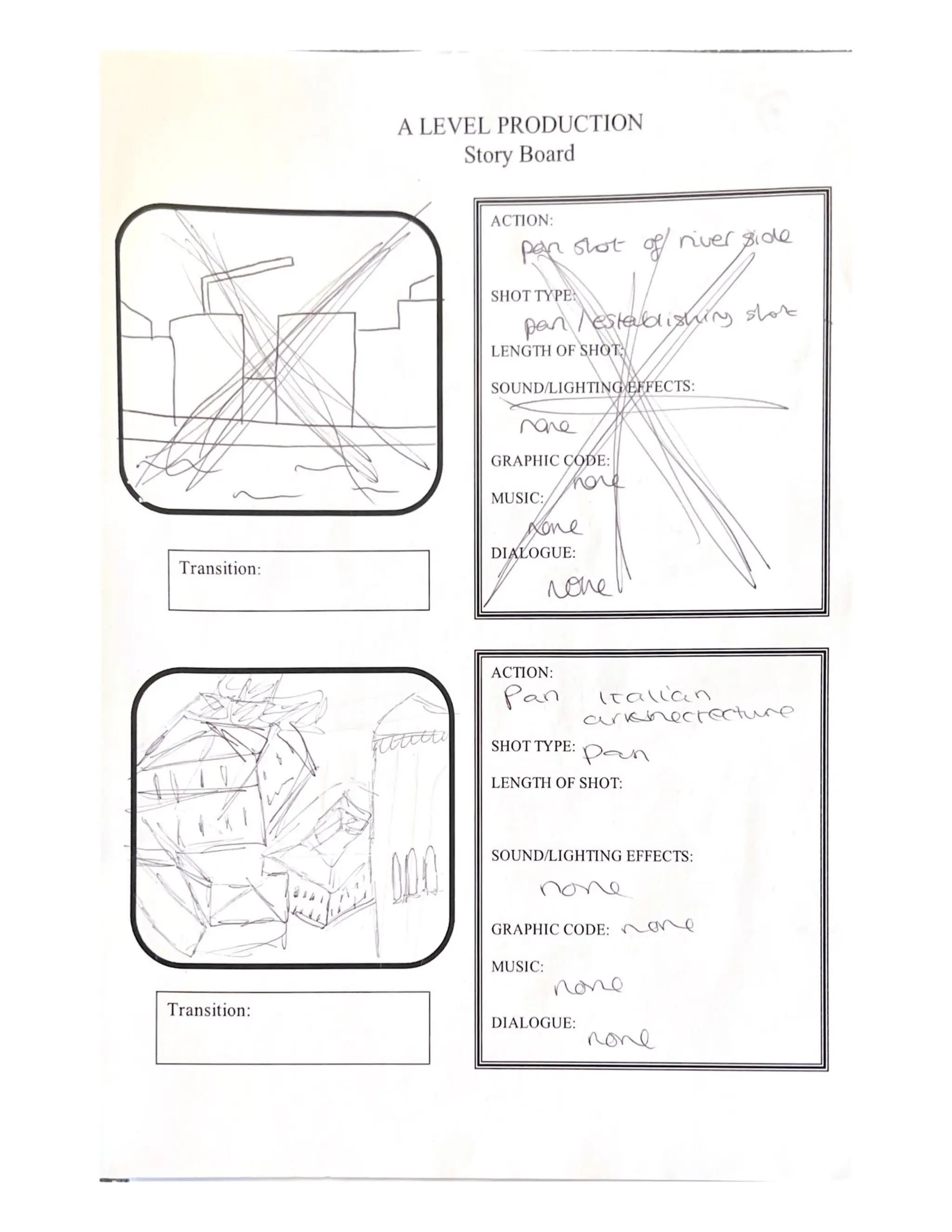 Story boards and shot lists for my a level piece | PDF