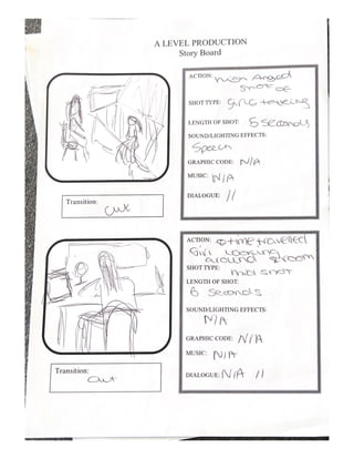 Story boards and shot lists for my a level piece | PDF