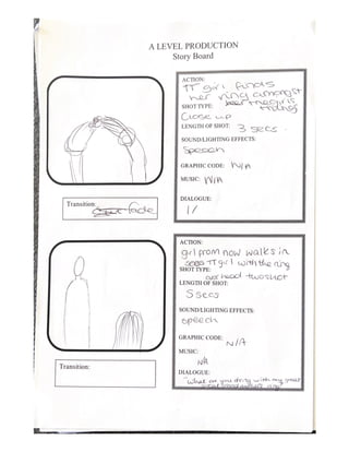 Story boards and shot lists for my a level piece | PDF