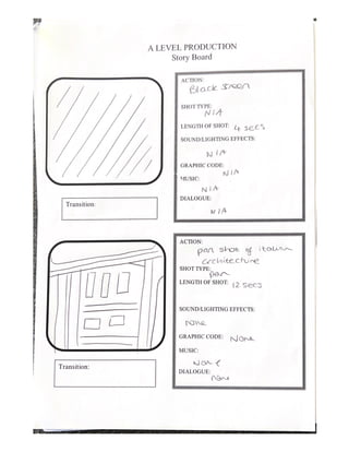 Story boards and shot lists for my a level piece | PDF