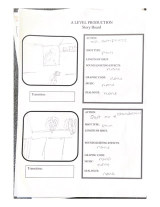 Story boards and shot lists for my a level piece | PDF