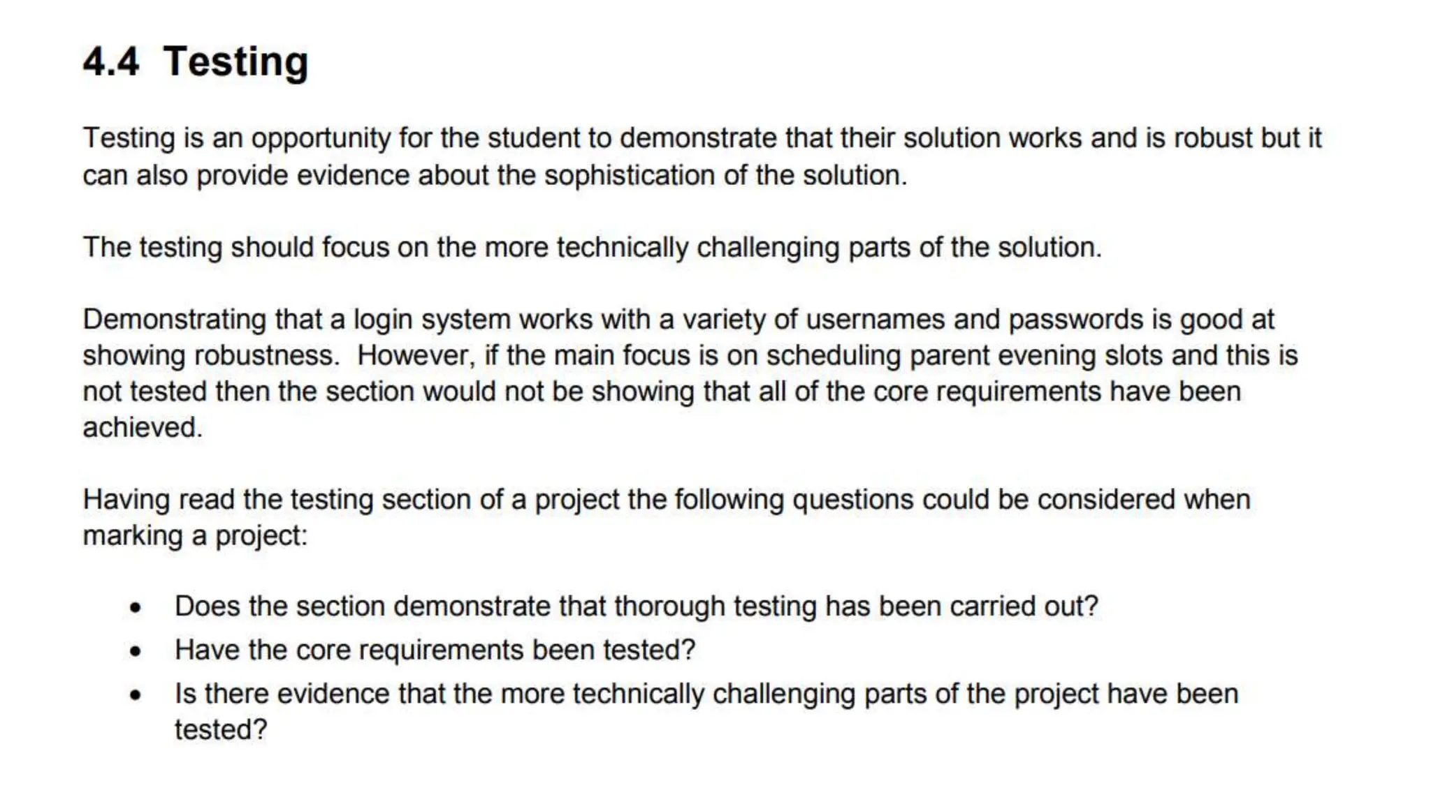 A Level Project - Timetable - Documentation Requirements - Marking ...
