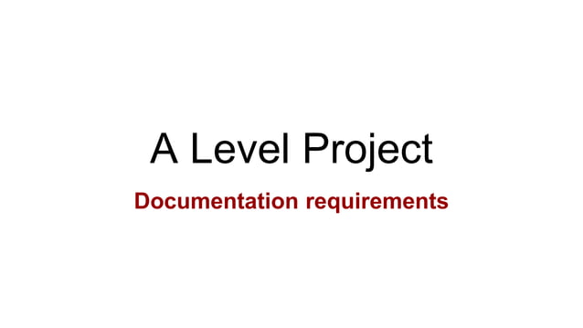 A Level Project - Timetable - Documentation Requirements - Marking ...