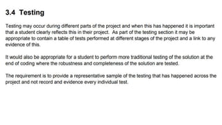 A Level Project - Timetable - Documentation Requirements - Marking ...