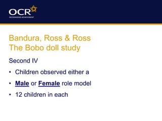 A level psychology_sm_bandura_ross_and_ross_2008 | PPT