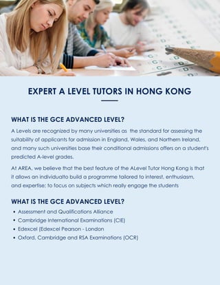 Expert A-Level Tutors in Hong Kong | PDF