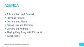 Alexa and Cortana in Windowsland - BSidesTLV, June 2019 | PDF
