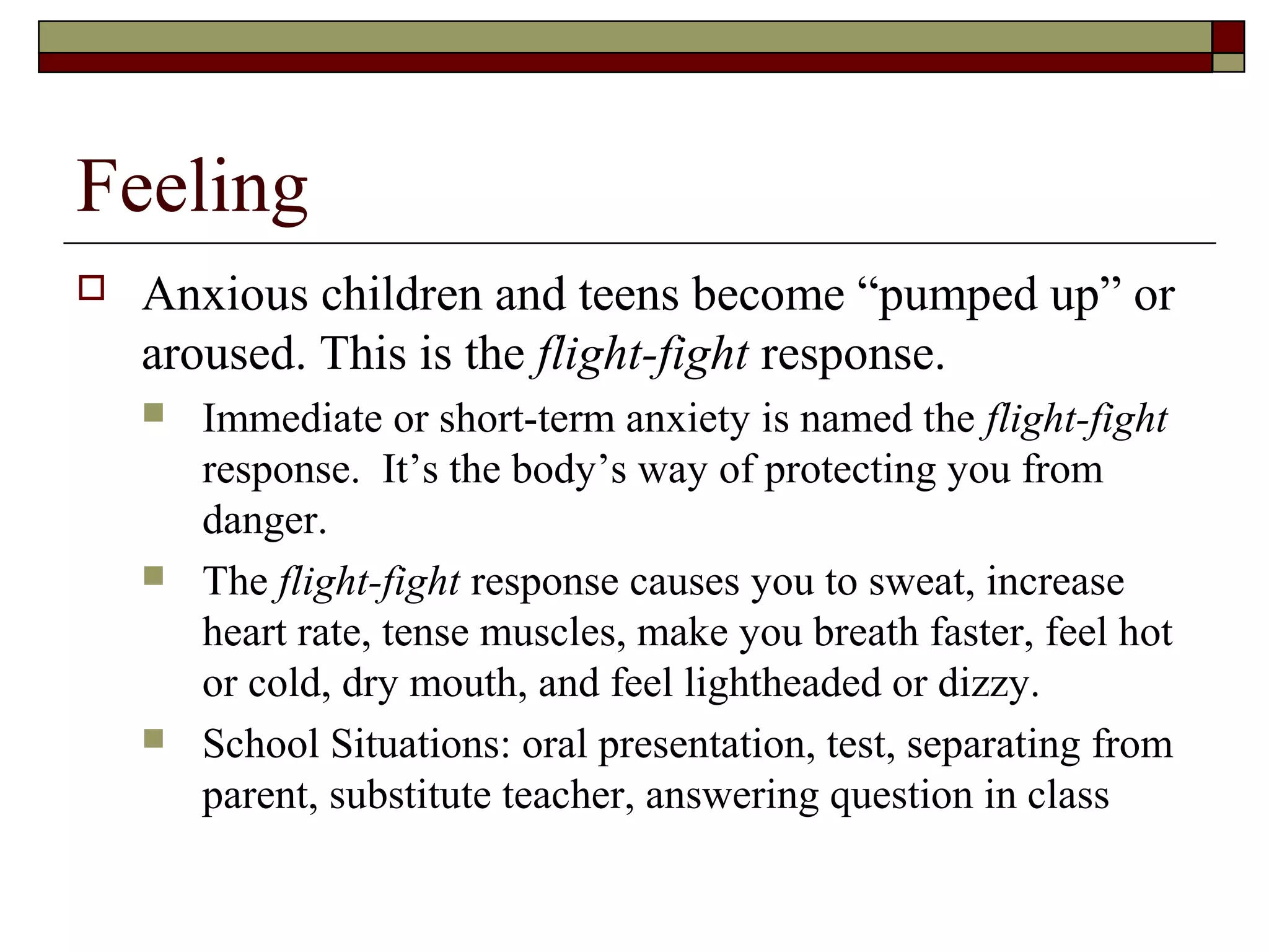 Dealing with Anxiety in the Classroom | PPT