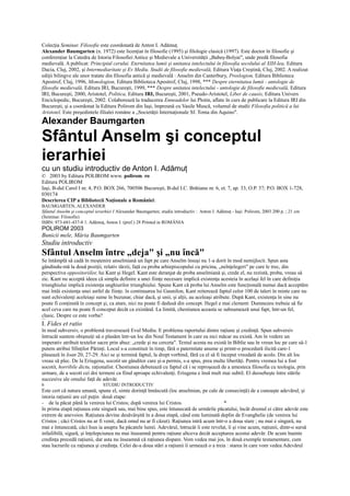 Alexander baumgarten sfantul anselm si conceptul ierarhiei | PDF