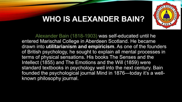 Alexander Bain (Conscience Is Learned) | PPT