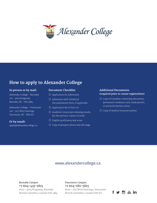Alexander college general flyer english | PDF
