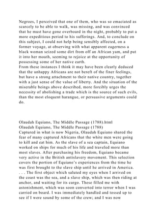 Alexander Falconbridge, The African Slave Trade (1788).htmlAle.docx ...