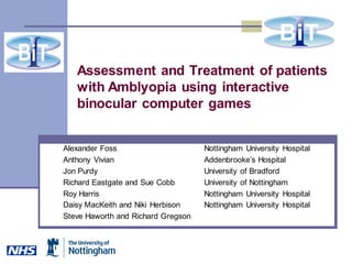 Assessment and Treatment of patients with Amblyopia using interactive binocular computer games | PDF
