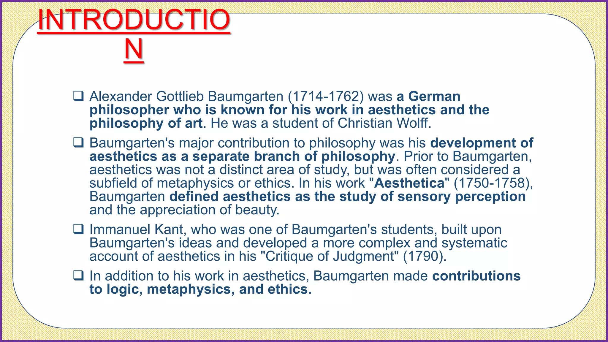 Alexander Gottlieb Baumgarten and Sigmund Freud philosophy By Anuj ...