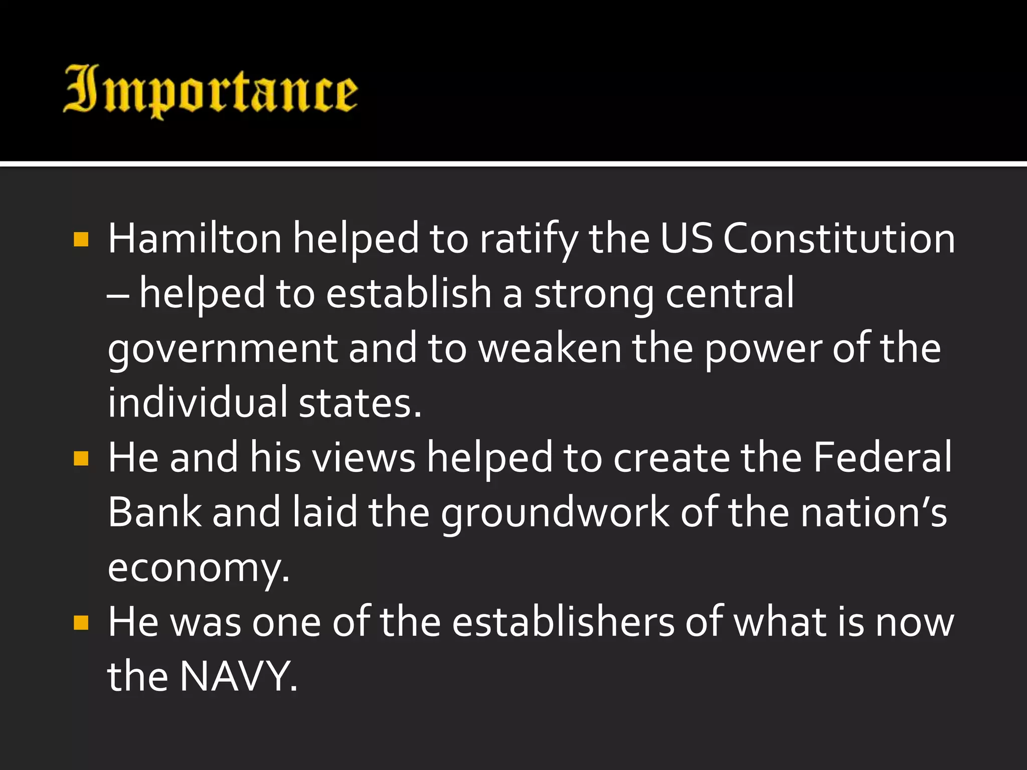 Alexander hamilton | PPTX