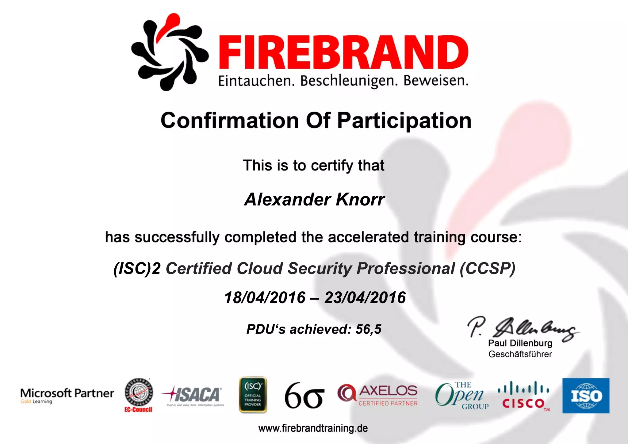Alexander Knorr ISC2 Certified Cloud Security Professional (CCSP) | PDF
