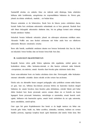 Alexander neill eta eskola alternatiboak | DOCX