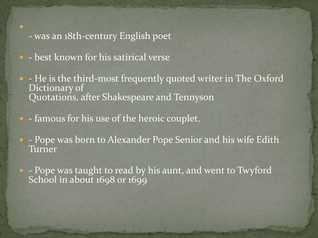 Alexander pope | PPTX