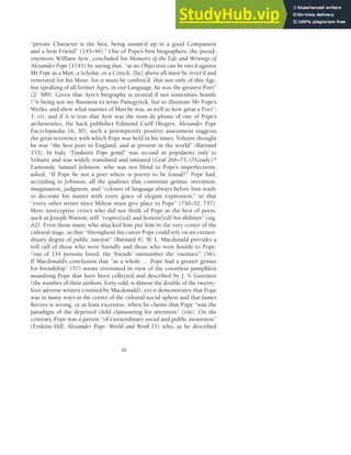 Alexander Pope A Poet On The Margins And In The Center | PDF
