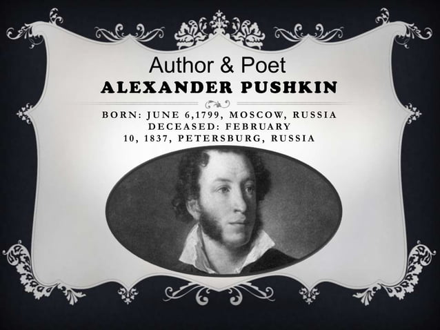 Eng 102 Alexander pushkin 6pm | PPTX