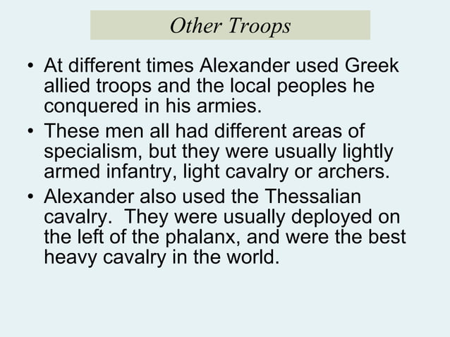 Alexander's army | PPT | Arms & Ammunition | Sensitive Topics