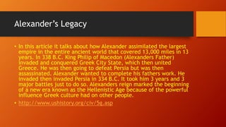 Alexander the great and his empire | PPTX