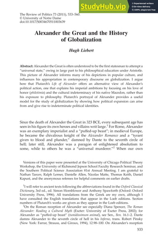 Alexander The Great And The History Of Globalization | PDF