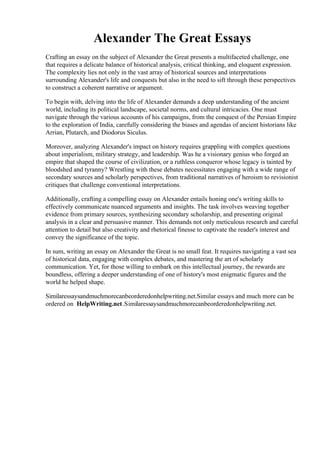 Alexander The Great Essays | PDF