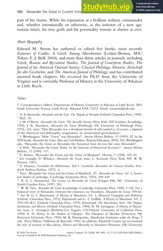 Alexander The Great In Current Scholarship | PDF