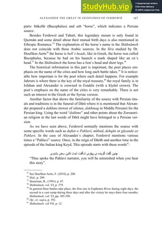 Alexander The Great In The Shahnameh Of Ferdowsi | PDF