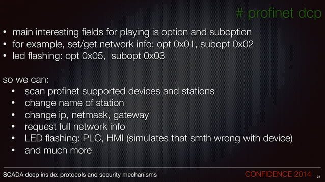 CONFidence 2014: Alexander Timorin: SCADA deep inside: protocols and security mechanisms | PDF