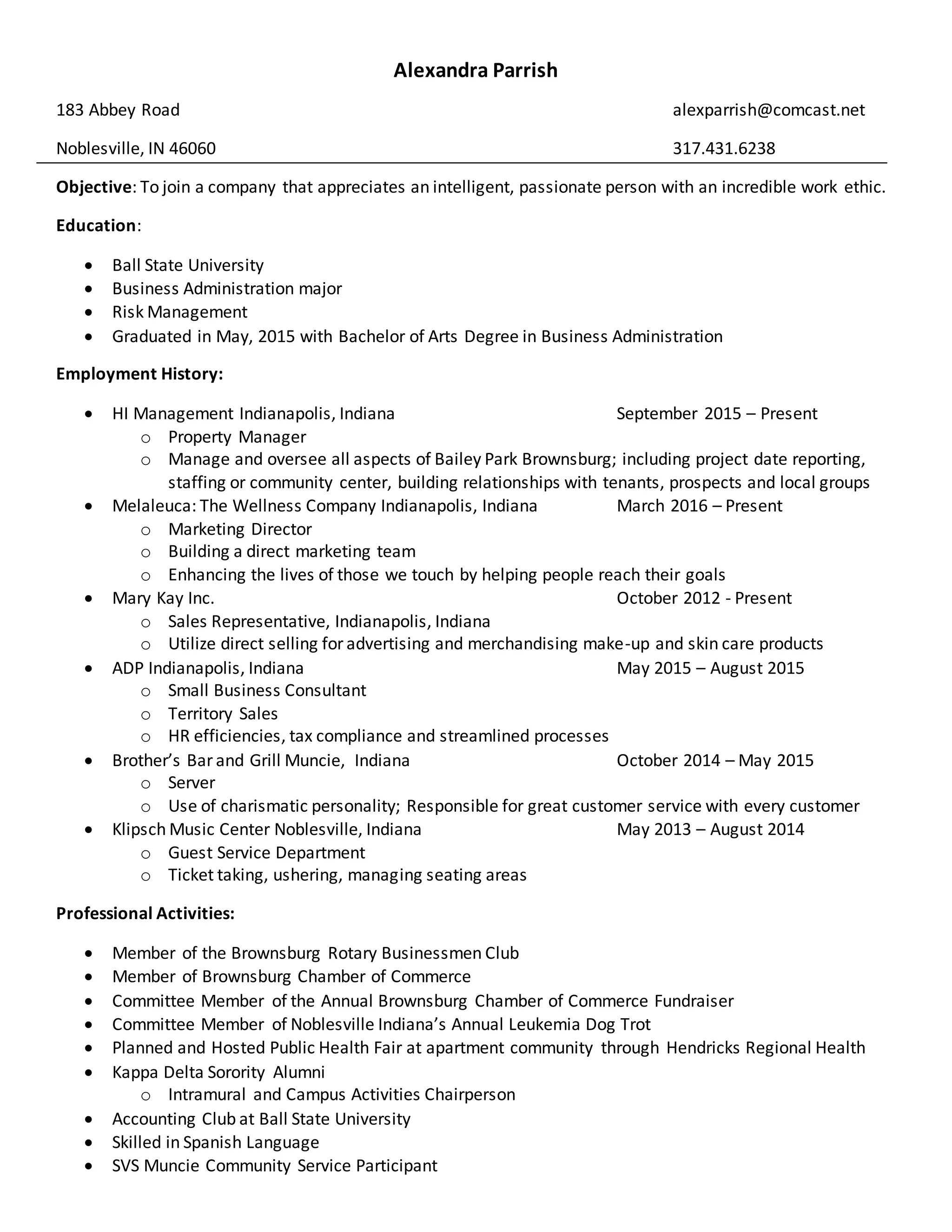 Alexandra Resume | PDF