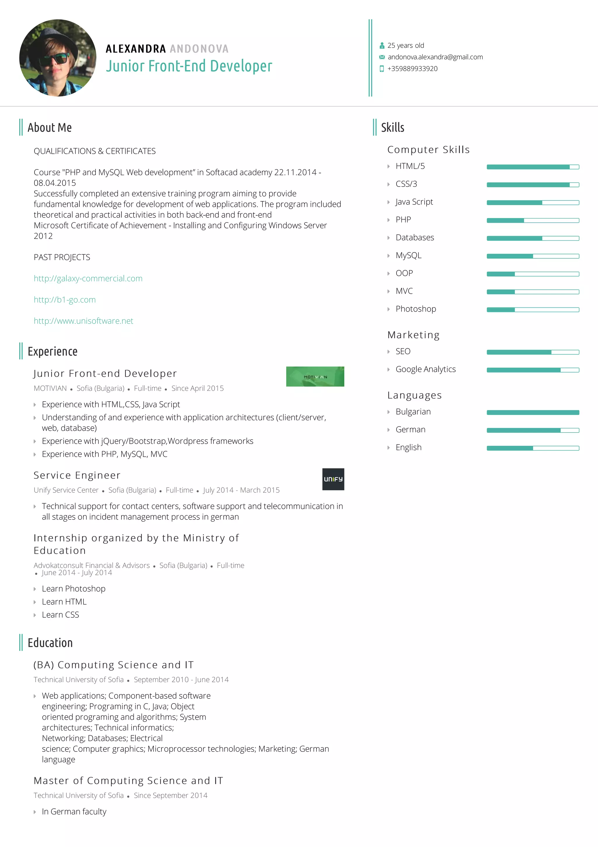 Alexandra Andonova-cv | PDF