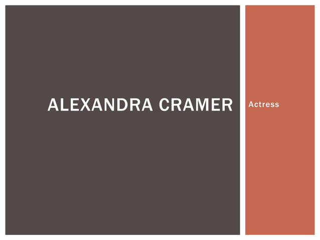 Alexandra cramer | PPTX